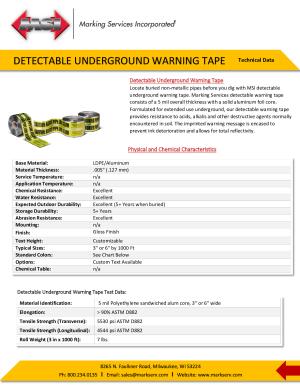 Underground Warning Tape | Marking Services Incorporated